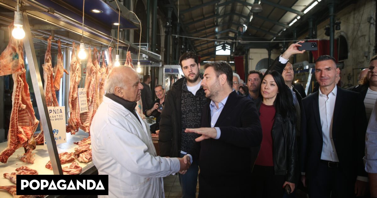 Επίσκεψη του Νίκου Ανδρουλάκη στη Βαρβάκειο Αγορά - POPAGANDA